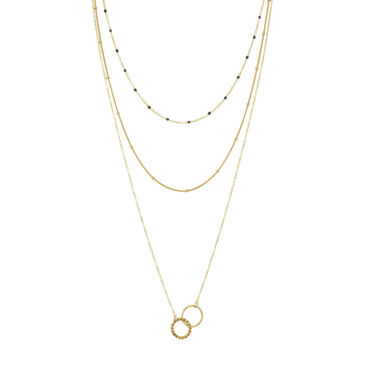 Multi rangs Toi et Moi acier doré or : Les plus beaux colliers ...