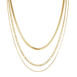 Multi rangs Yka acier doré or : Les plus beaux colliers, pendentifs ...