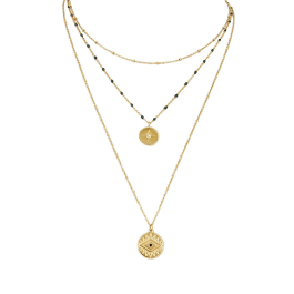 Multi rangs Œil acier doré or : Les plus beaux colliers, pendentifs ...